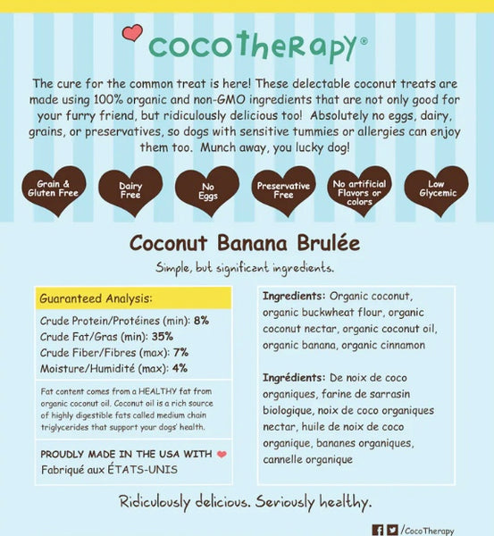 Cocotherapy Coconut Cookies Pure Hearts Banana Brulee – DOGsAGE